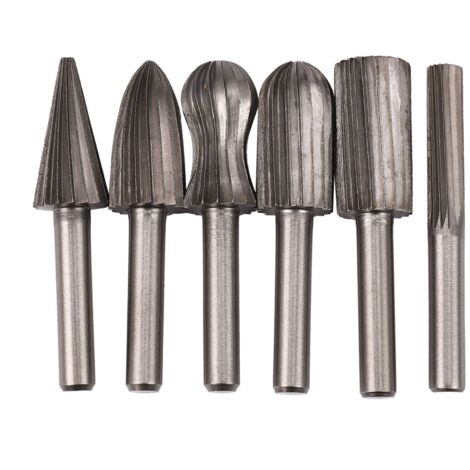 6pcs 6mm tungsten steel rotary file metal engraving and polishing drill ...
