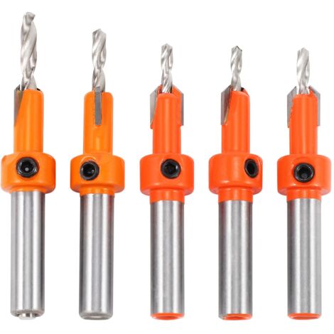 5pcs Wood Hole Drill Bit,8MM Shank Countersink Drill Bit Router Bit ...