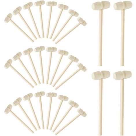 28 Pcs Wooden Mini Hammers, Wood Mallets for Kids, Wooden Hammer for ...