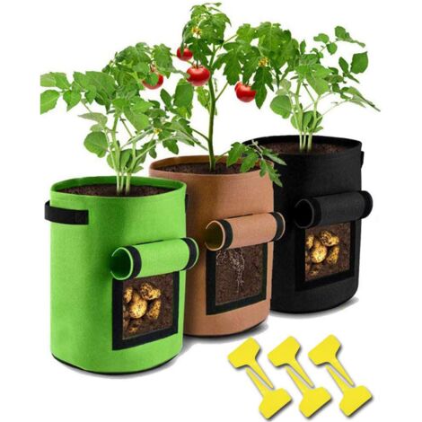Potato planting bag, 3 planting bags, 6 plant labels, 7 gallon ...