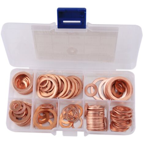 120 Professional Assorted Copper Gasket Gasket Set Flat Ring Seal ...
