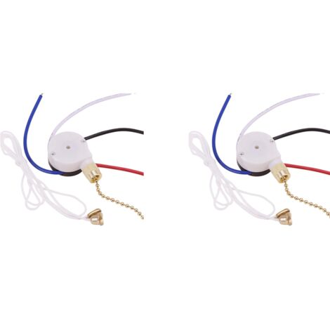 2X Ceiling Fan Switch Kit 3 Speed 4 Wire, Fan Switch Zipper Speed ...