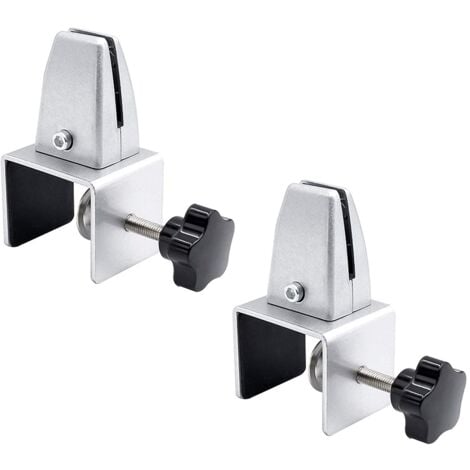 C-Clamp Support, 2Pcs Adjustable Silver Desk Partition Clamp Brackets ...