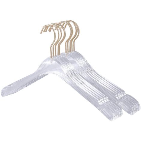 10 Pcs Clear Acrylic Crystal Clothes Hanger with Gold Hook, Transparent ...