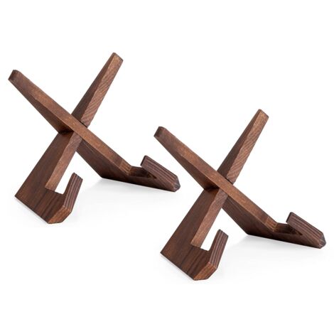 2PCS 6.5 Inch Plate Holder Display Stand, Wooden Picture Frame Stand ...