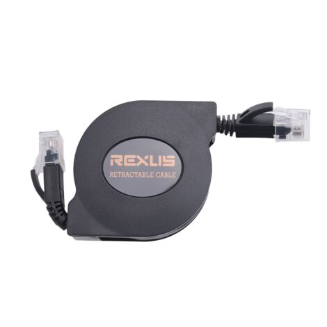 REXLIS Retractable Flexible Flat CAT-6 RJ45 Network Ethernet Patch ...