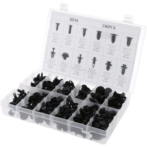 240 Piece Push Retainer Assortment Kit for Ford Toyota Honda with Clear ...