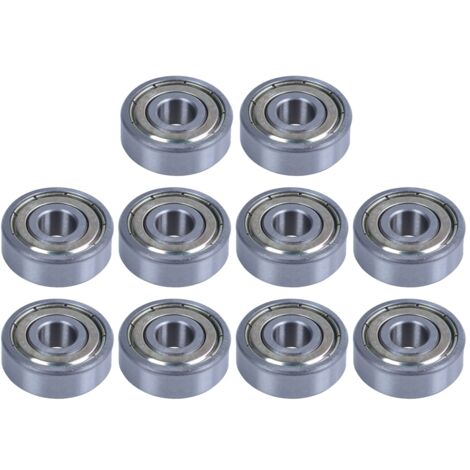 10 Pcs 8 x 24 x 8mm Metal Shielded Deep Groove Miniature Ball Bearing ...