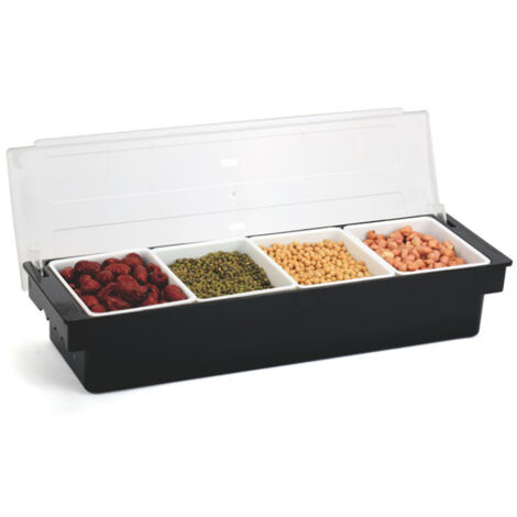 4 Compartment Seasoning Case,Bar Condiment Box Holder,Drinks/Fruit ...
