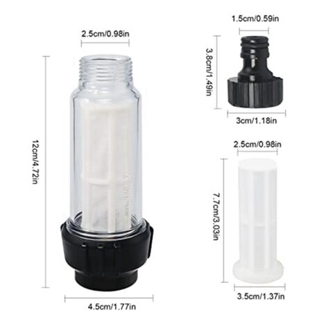 2x Water Filter Garden Hose, 3/4 Inch Water Pre-Filter Water Filter Set ...