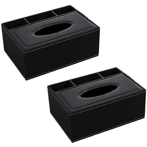 Healifty PU Leather Tissue Box Remote Control Holder Multifunctional ...