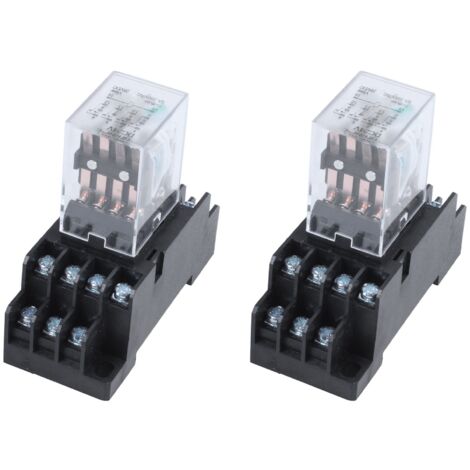 2X DC 24V Coil Volt 4PDT 14 Pin Terminal Electromagnetic Relay HH54P