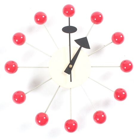 Quiet Round Ball Wood Wall Clock Home Decor Modern Design Clocks For ...