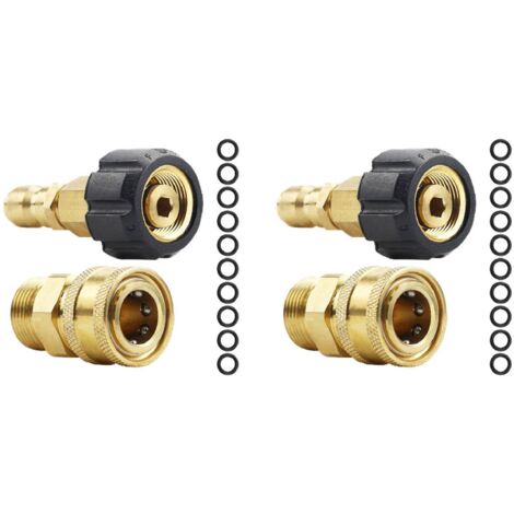Pressure Washer Adapter Set, Quick Connector, M22 14mm Swivel to M22 Metric Fitting,M22-14 ...