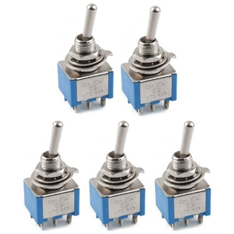 uxcell？ AC 3A/250V 6A/125V 6 Pin DPDT On/On 2 Position Mini Toggle Switch Blue