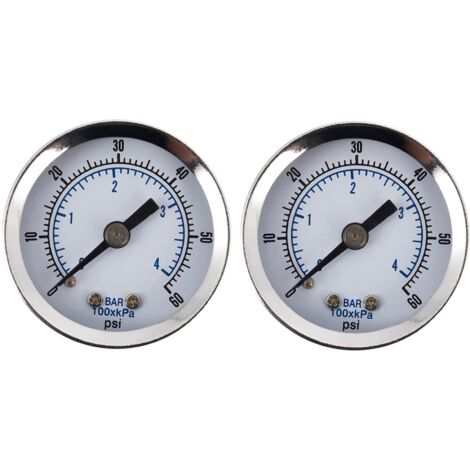 2X Ts-Z51 0-60Psi Pressure Gauge 40mm 1/8 Inch Npt Mini Pressure Gauge Air Compressor Hydraulic ...