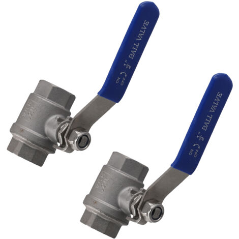 2PCS 304 Stainless Steel BallValve 2P Full Port Ball Valve Female Valve ...
