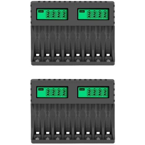 Battery Charger LCD Display Smart Intelligent 8-Slot Chargers For AA ...