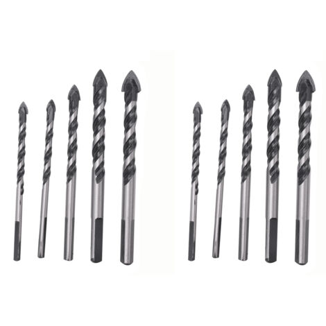 5 Pcs Multi-Material Drill Bit Set for Tile,Concrete, Brick, Glass, Plastic and Wood Tungsten ...