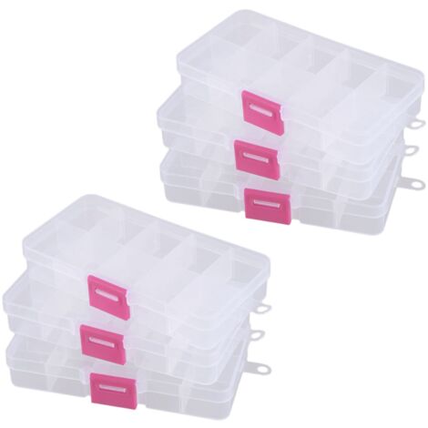 3pcs 10 Grid Electronic Component Parts Kits Plastic Storage Box Case
