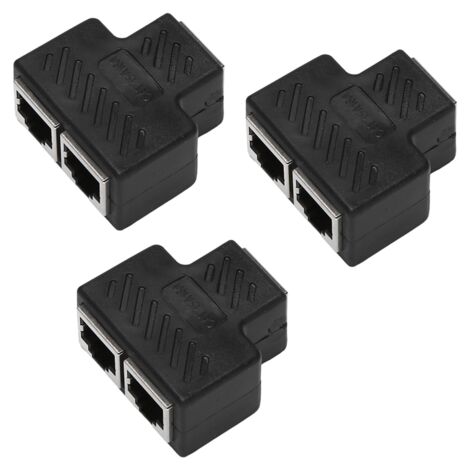 2 Port RJ45 Splitter Adapter LAN Network Ethernet Extender Connector ...