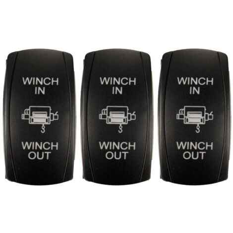 7Pin Laser Momentary Rocker Switch Winch In Winch Out 12V ON-OFF-ON LED ...