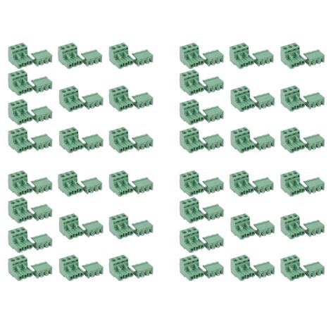 40Pcs 5.08mm Pitch 3Pin Plug-in Screw PCB Terminal Block Connector Right Angle