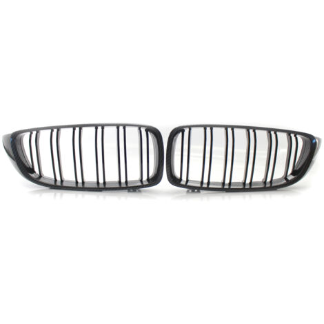 2X Carbon Front Bumper Grille Dual Line Grill For-BMW F32/F33/F36 4 ...