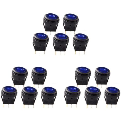 5X 12V 20A Waterproof Round On/Off Rocker Switch Car Auto Boat SPST