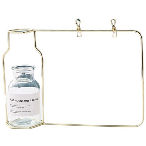 Creative Iron Photo Frame Vase Hydroponic Vase Clip Holder Home Decor ...