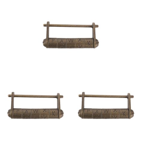 3X Antique Chinese Style Lock Password Locks for Box Cabinet Drawer