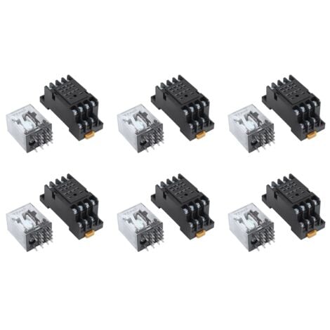 6X DC 24V Coil Volt 4PDT 14 Pin Terminal Electromagnetic Relay HH54P