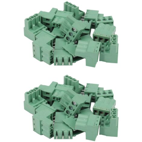 10Pcs 5.08mm Pitch 3Pin Plug-in Screw PCB Terminal Block Connector ...