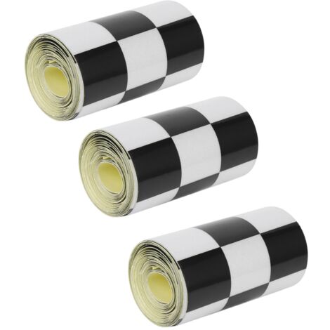 3" Black/White Checkered Flag Vinyl Decal Tape Car motorcycle Bike Tank ...