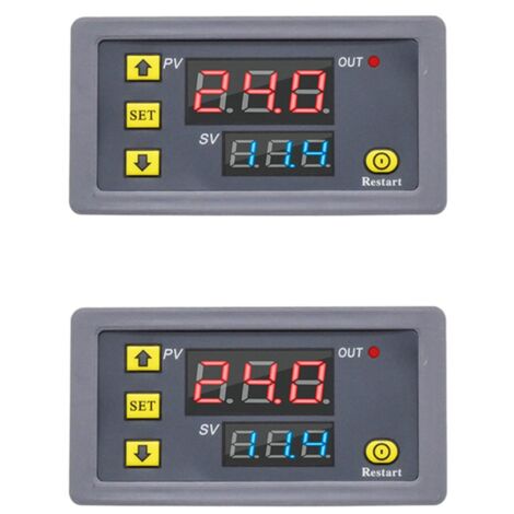 2X Digital Time Delay Relay LED Display Cycle Timer Control Switch Adjustable Timing Relay Time ...