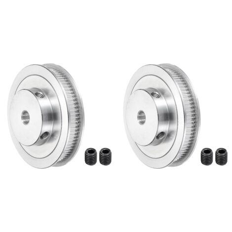 2X 80 Teeth 8mm Bore Timing Pulley, Aluminium Synchronous Wheel Silver ...