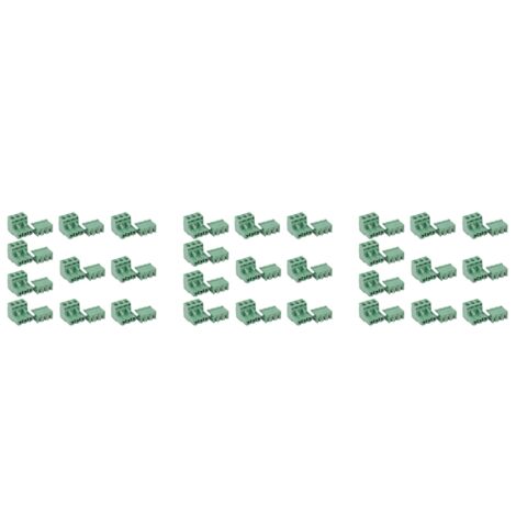 30Pcs 5.08mm Pitch 3Pin Plug-in Screw PCB Terminal Block Connector Right Angle