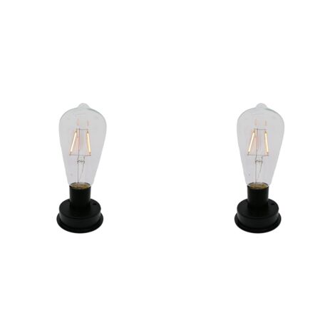 2Pc Solar LED Tungsten Filament Bulb Lamp 2800K Automatic Light Sensors ...