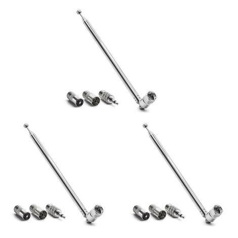 3X Rod Antenna 3.5mm Adapter FM Radio Antenna Replacement Telescopic ...