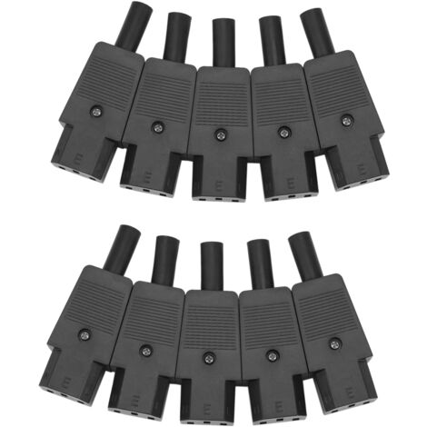 5PCS IEC 320 C13 Female Plug Adapter 3pin Socket Power Cord Rewirable Connector X2 I116401