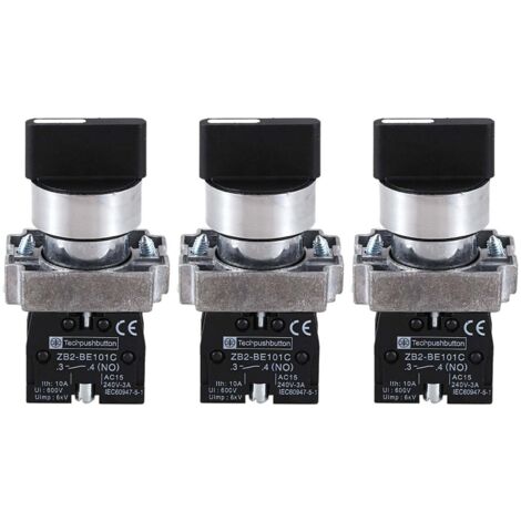 22mm Latching 2 NO Three 3-Position Rotary Selector Select Switch ZB2 ...