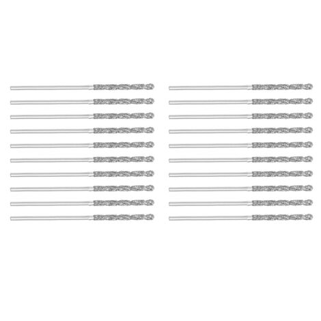 20Pcs 1mm/0.04“ Diamond Twist Drill Bits High Speed Steel HSS for Glass ...