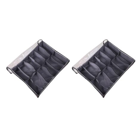 2X Under Bed Shoe Storage Organizer, Foldable Fabric Shoes Container ...