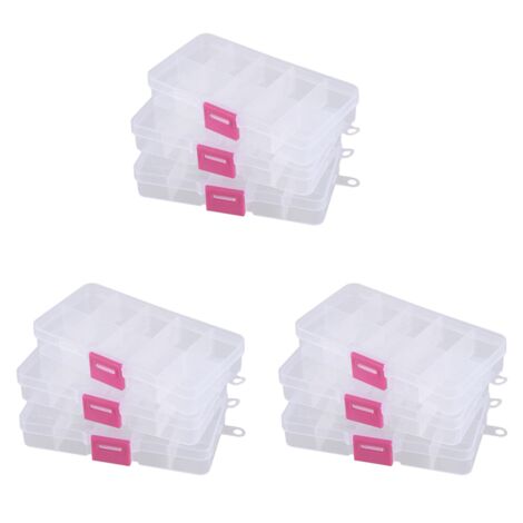 3pcs 10 Grid Electronic Component Parts Kits Plastic Storage Box Case