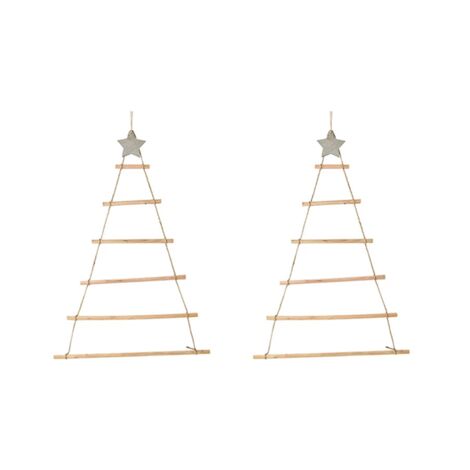 2X DIY Wooden Christmas Tree Wooden Wall Hanging Christmas Tree New ...