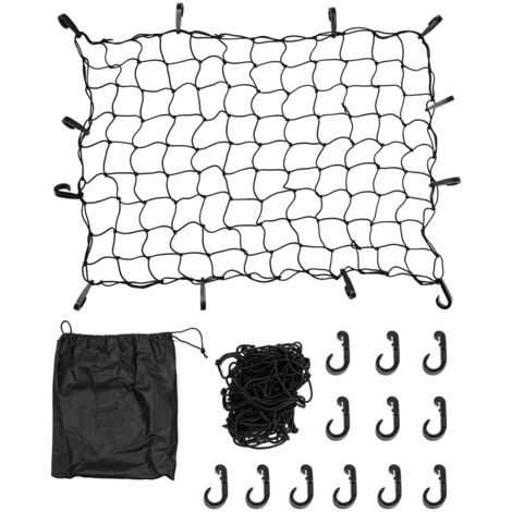 90x120cm Truck Bed Cargo Net Black, Heavy Duty Bungee Nets with 12 D ...