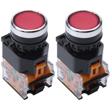 LA38-11/203 Push Button Momentary Heavy Duty Power Press Switch Red X2 ...