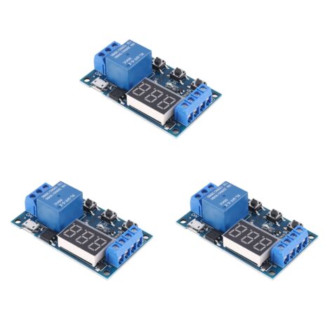 3X HW-521 Digital Time Delay 1 Way Relay Trigger Cycle Timer Delay Switch Circuit Board Timing ...