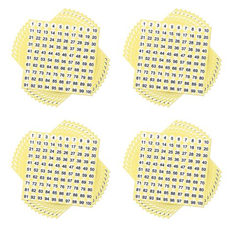 400 Sheets Number Labels Stickers 1-100 Numbers Round Stickers 0.4 Inch ...