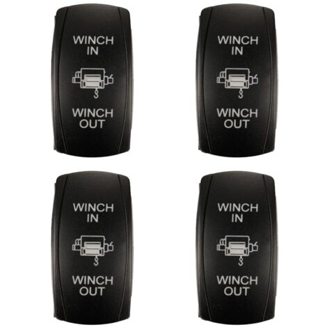 7Pin Laser Momentary Rocker Switch Winch In Winch Out 12V ON-OFF-ON LED ...